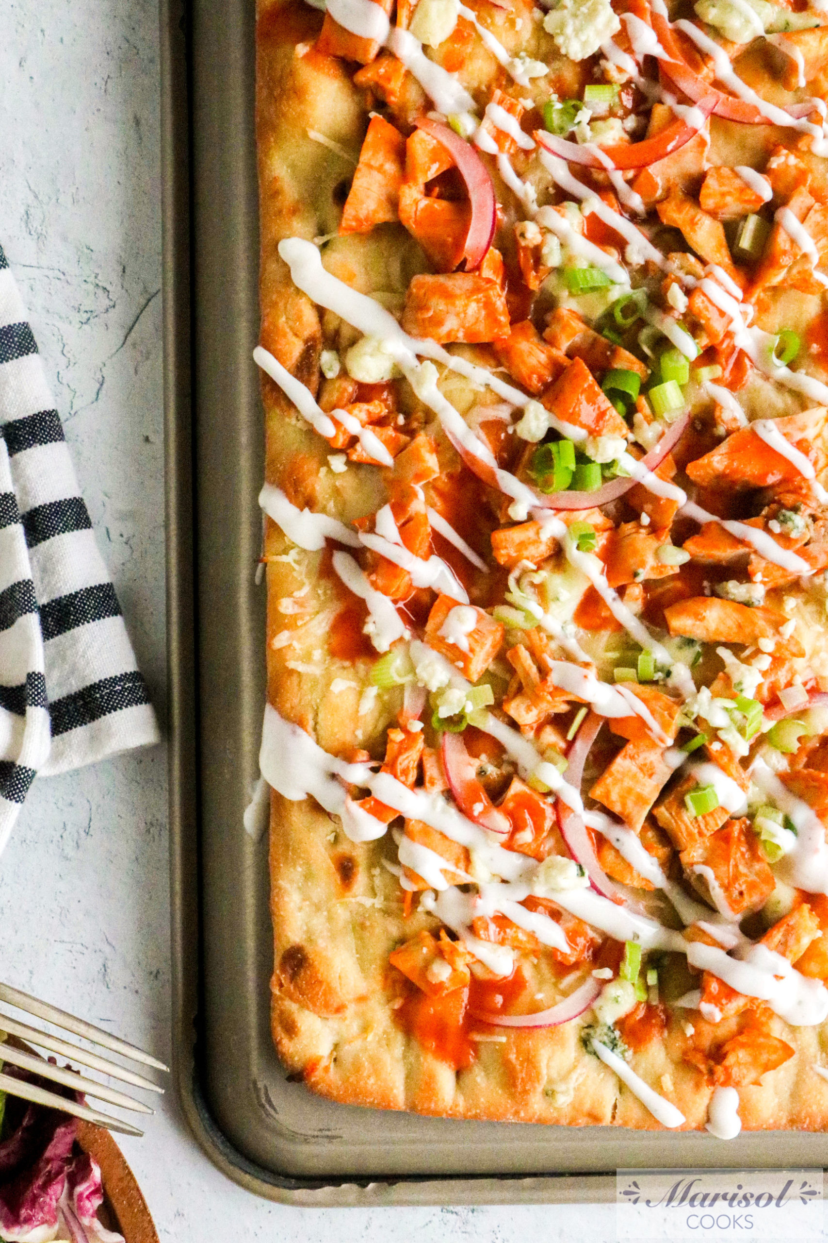Buffalo Chicken Flat Bread – Marisol Cooks
