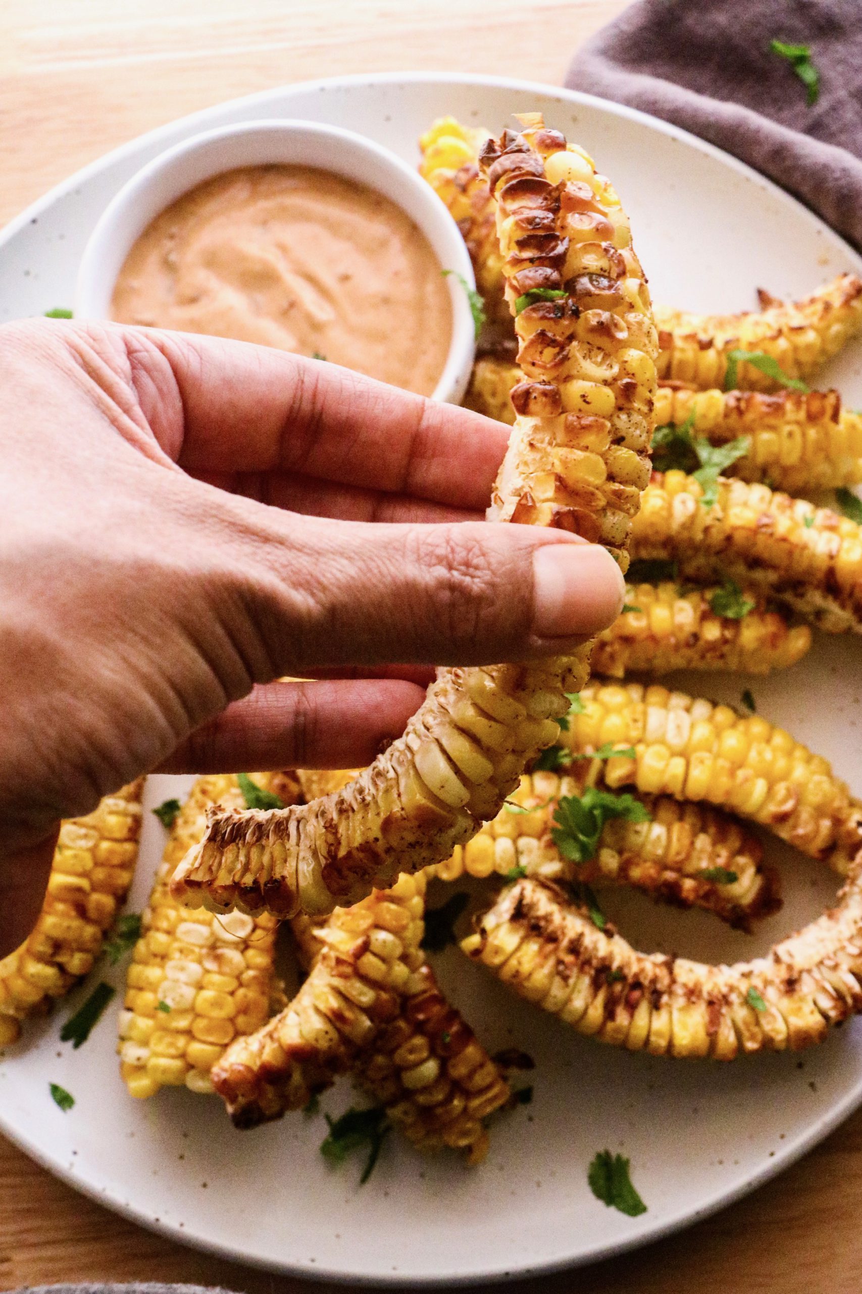 Spicy Corn Ribs with Chipotle Dip – Marisol Cooks