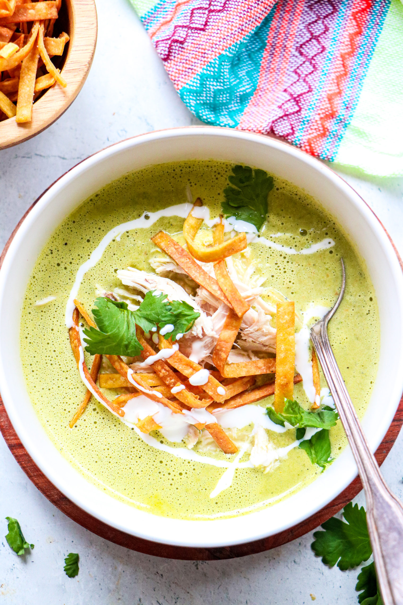 Roasted Poblano soup with chicken – Marisol Cooks