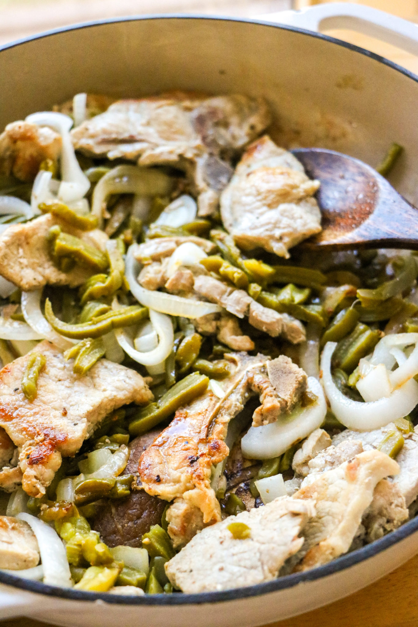 Pork Chops with Nopalitos and Salsa Verde – Marisol Cooks